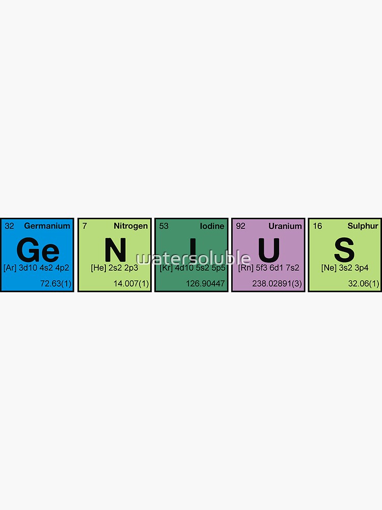 "GENIUS! Periodic Table Scrabble" Sticker for Sale by watersoluble ...