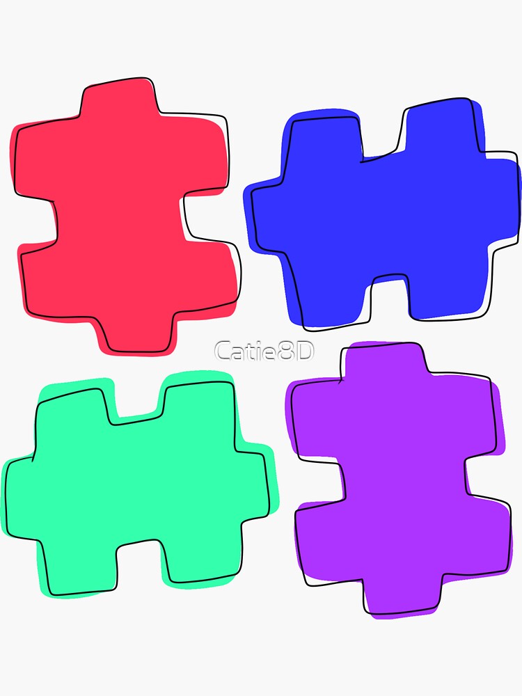 "Puzzle Pieces" Sticker for Sale by Catie8D | Redbubble