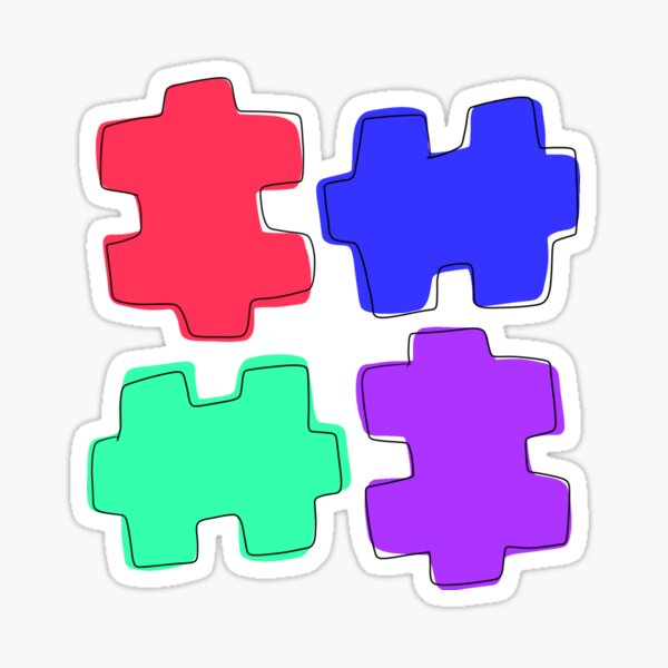 "Puzzle Pieces" Sticker for Sale by Catie8D | Redbubble