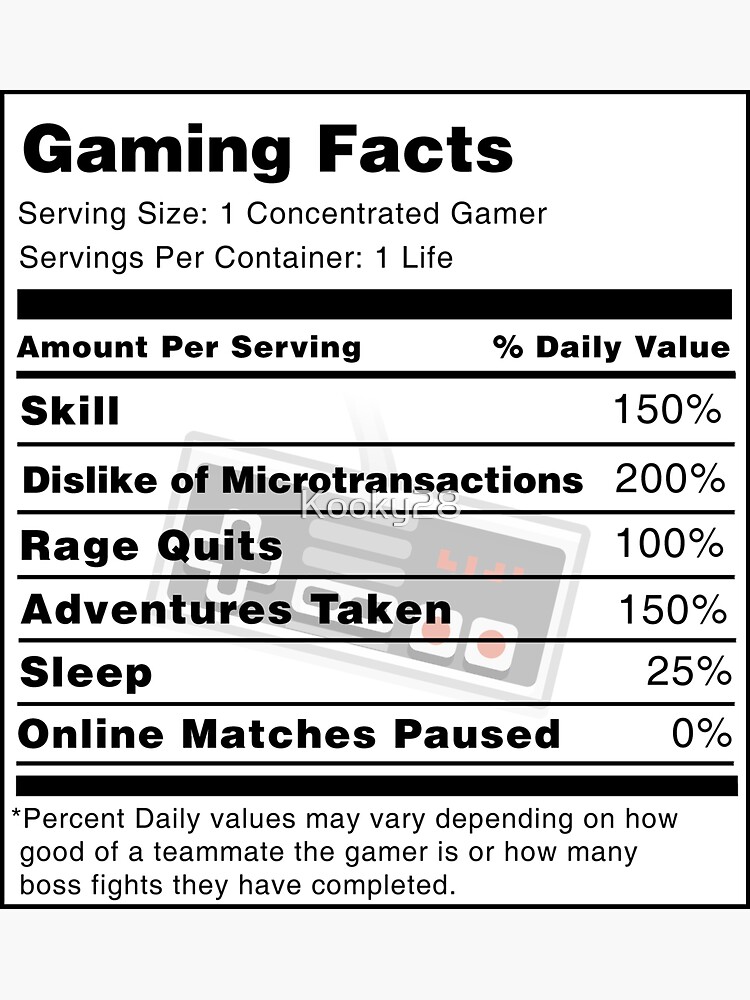 "Gaming Facts " Sticker for Sale by Kooky28 | Redbubble