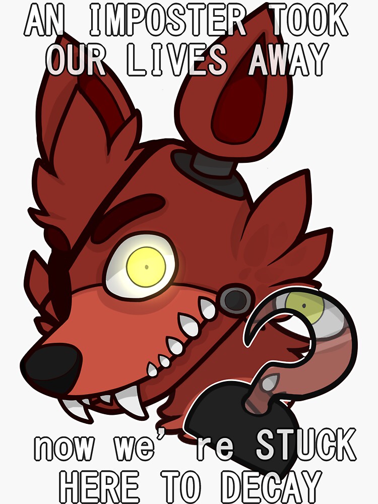 "Foxy (TEXT)" Sticker for Sale by Gizmoguts | Redbubble
