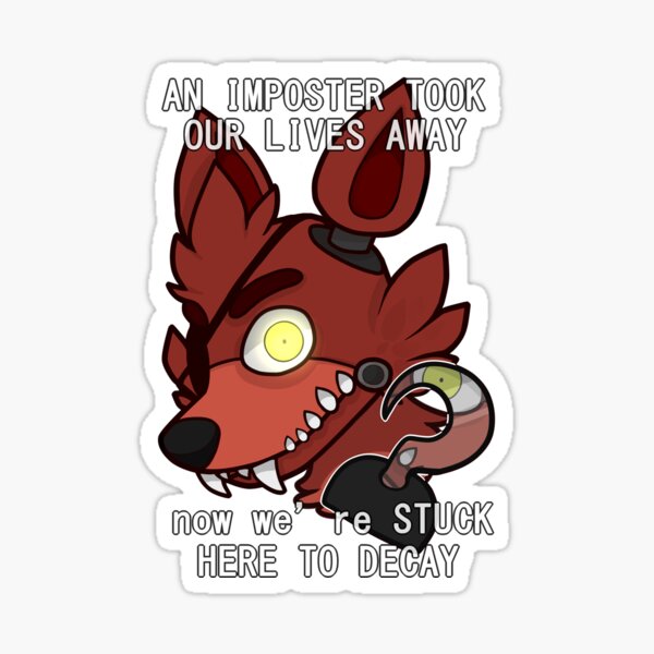 "Foxy (TEXT)" Sticker for Sale by Gizmoguts | Redbubble