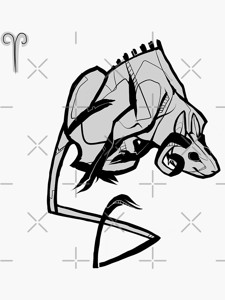 "DoubleZodiac - Aries Rat" Sticker by Disasters | Redbubble
