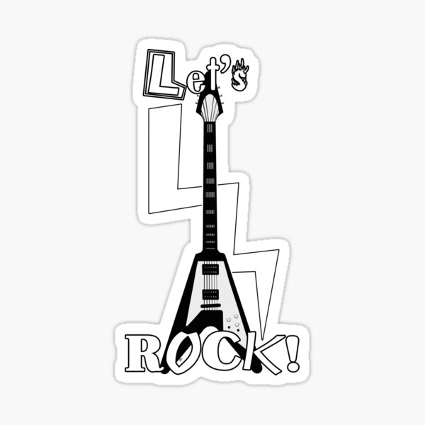 "Lets Rock Flying V Guitar" Sticker for Sale by 319media | Redbubble