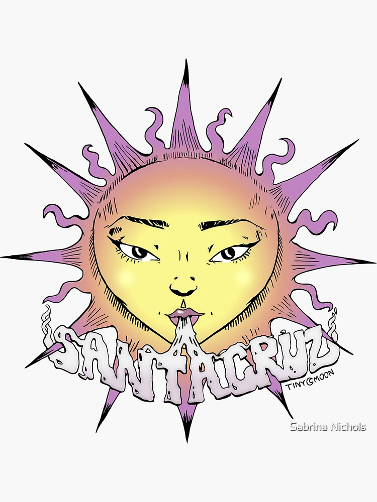 "Santa Cruz Sun" Sticker for Sale by tinymoondesign | Redbubble