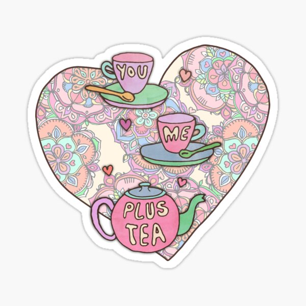 "You, me, plus tea." Sticker by micklyn | Redbubble