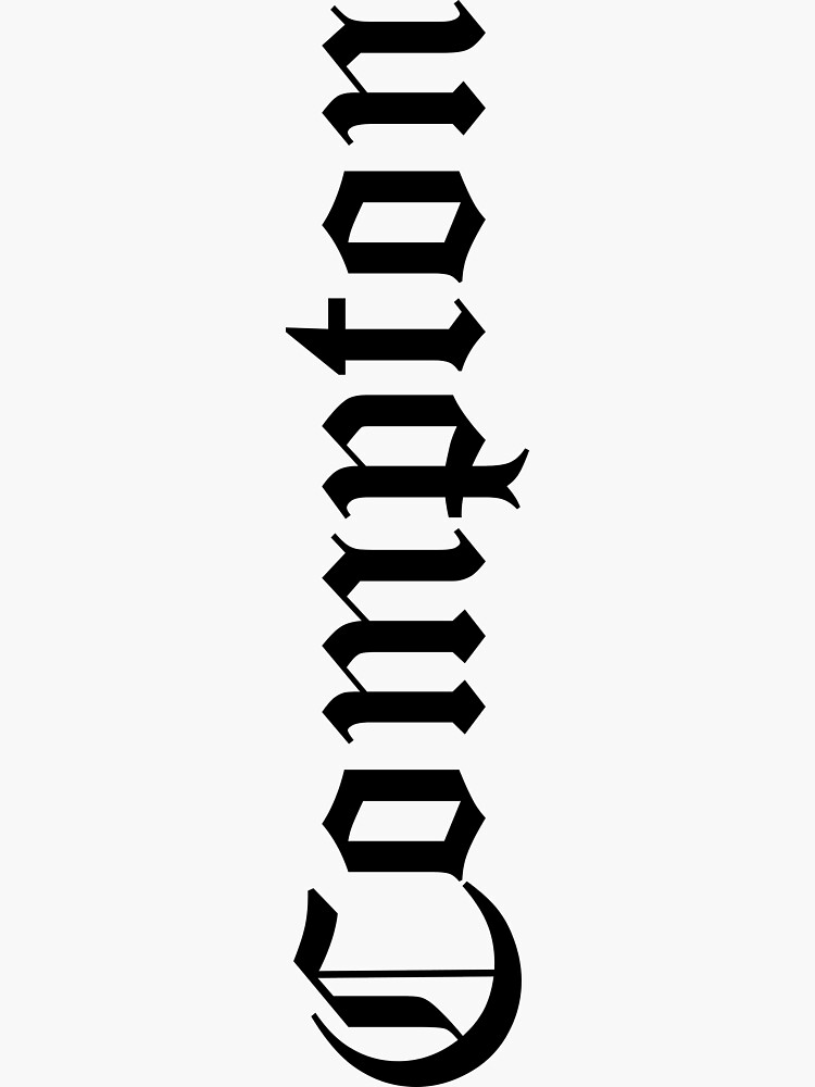 Pegatina «Logotipo Compton Estilo Vertical» de crzldesign | Redbubble