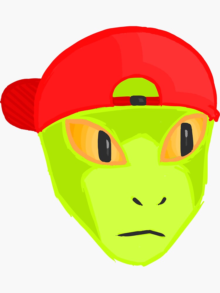 "Alien Wearing Cap Tshirt Design" Sticker for Sale by dustprince ...