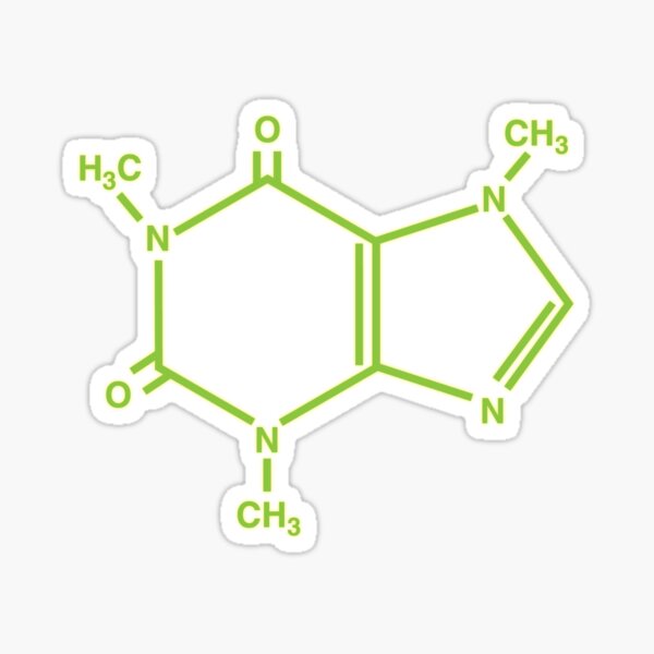 "Caffeine molecule" Sticker for Sale by squidyes | Redbubble