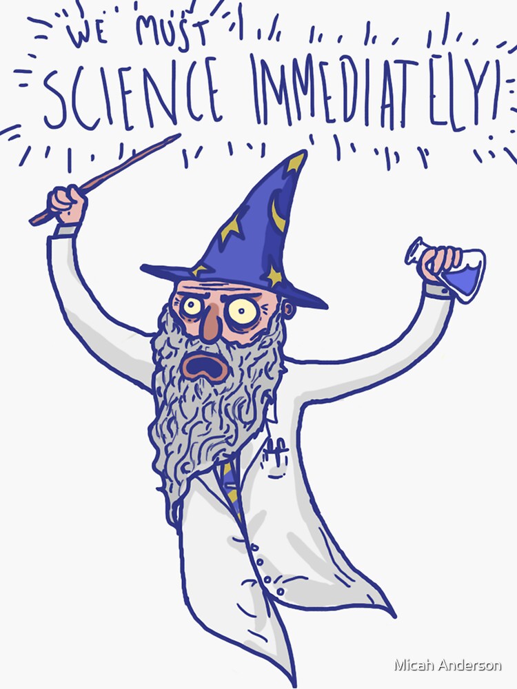 "Science Wizard" Sticker for Sale by Miachalistic | Redbubble
