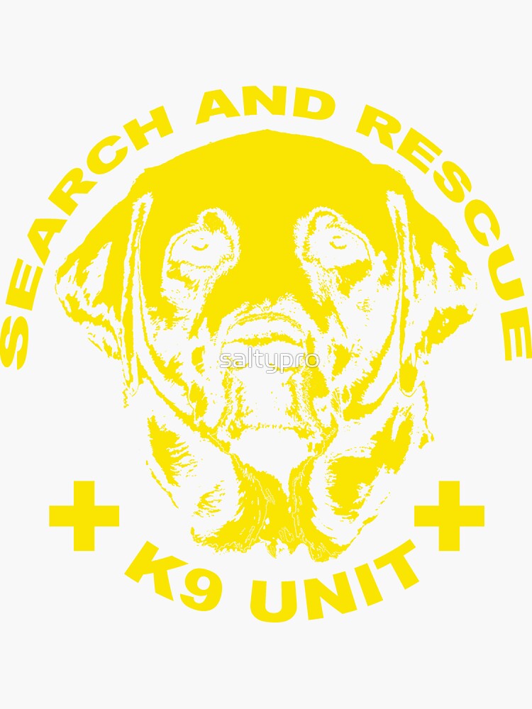 "Search and rescue K9 unit yellow" Sticker for Sale by saltypro | Redbubble