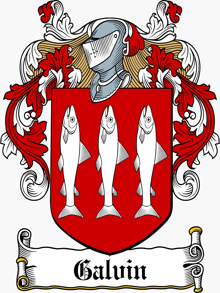 "Galvin " Sticker for Sale by HaroldHeraldry | Redbubble