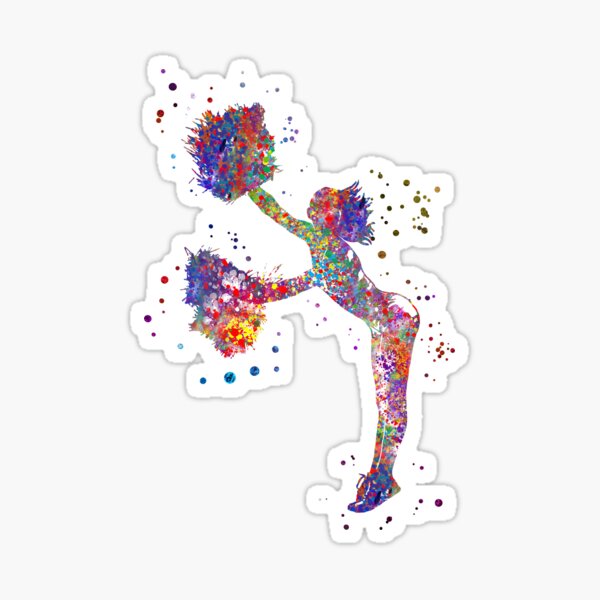 "Cheerleader, cheerleading, watercolor cheerleader" Sticker for Sale by ...