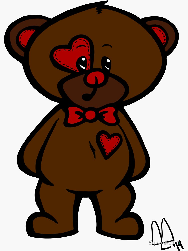 "Val the Valentine's Bear" Sticker for Sale by SquirrelCam | Redbubble