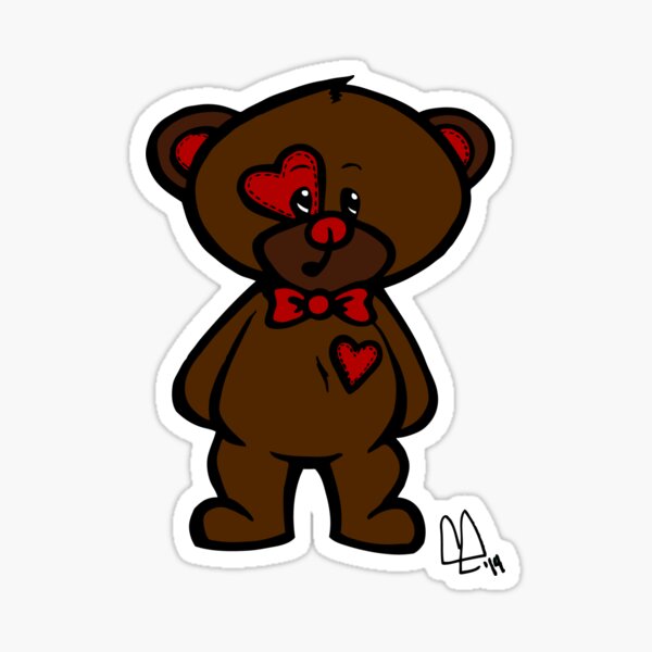 "Val the Valentine's Bear" Sticker for Sale by SquirrelCam | Redbubble