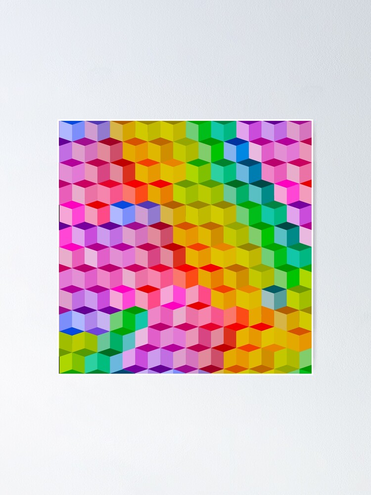 "Rainbow Cubes Pattern" Poster by KonkeyZhong | Redbubble