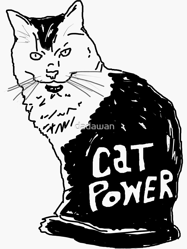 "Cat Power" Sticker for Sale by dadawan | Redbubble