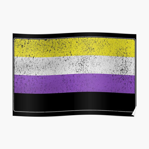 "Distressed Nonbinary Pride Flag" Poster for Sale by valador | Redbubble