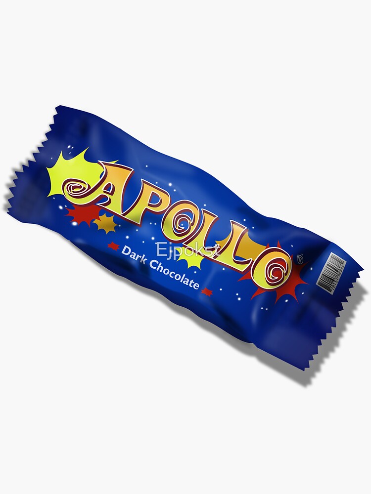 Pegatina «Apollo Candy Bar Wrapper» de Ejpokst | Redbubble