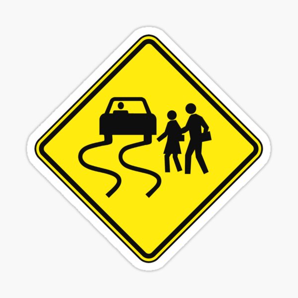 "Swerve Ahead - Plain" Sticker by ArtByDrew | Redbubble