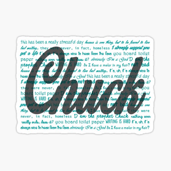 "Chuck quotes" Sticker for Sale by Ispeakfandom | Redbubble