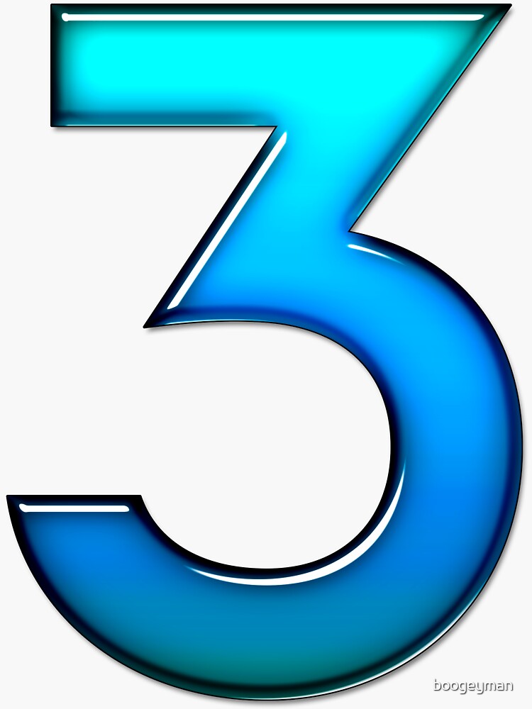 "Number three" Sticker for Sale by boogeyman | Redbubble