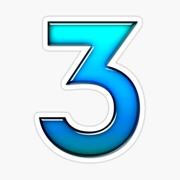 "Number three" Sticker for Sale by boogeyman | Redbubble