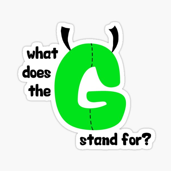 ""G," man" Sticker by kayeskew | Redbubble