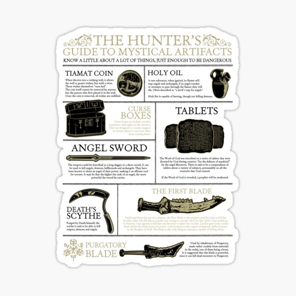 "The Hunters Guide to Mystical Artifacts" Sticker for Sale by ...
