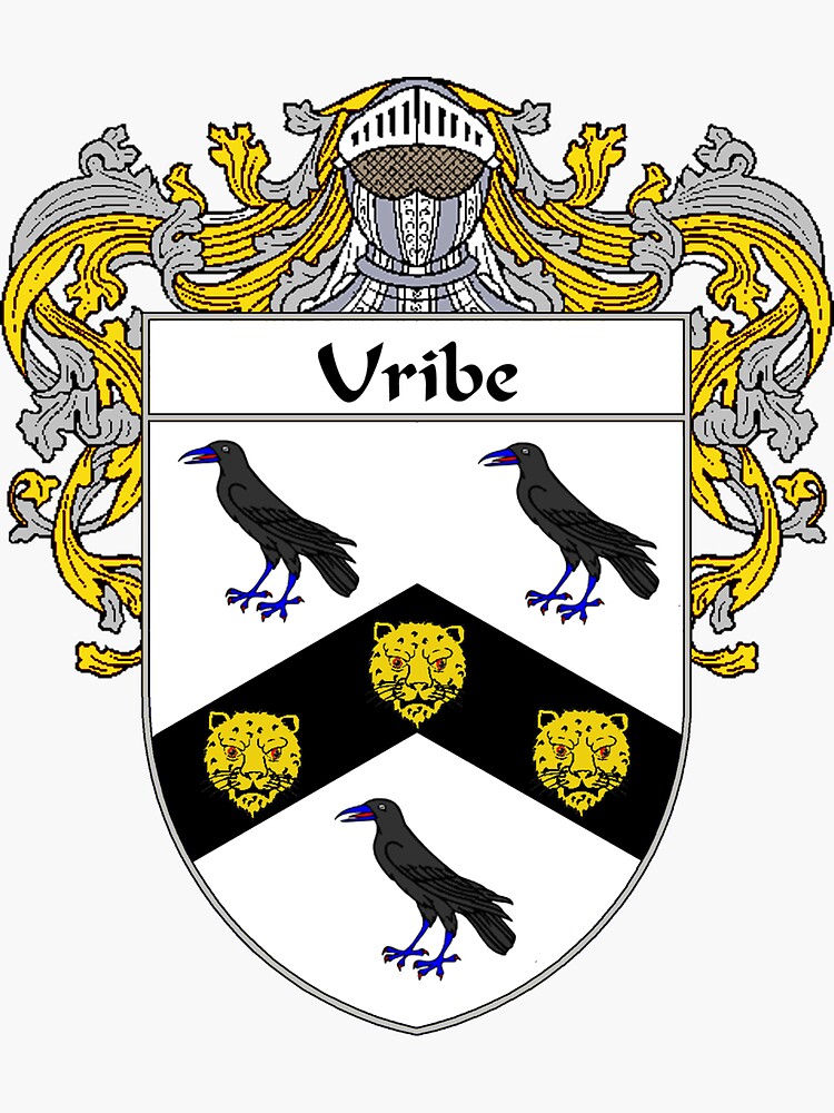 "Uribe Coat of Arms/Family Crest" Sticker for Sale by William Martin ...