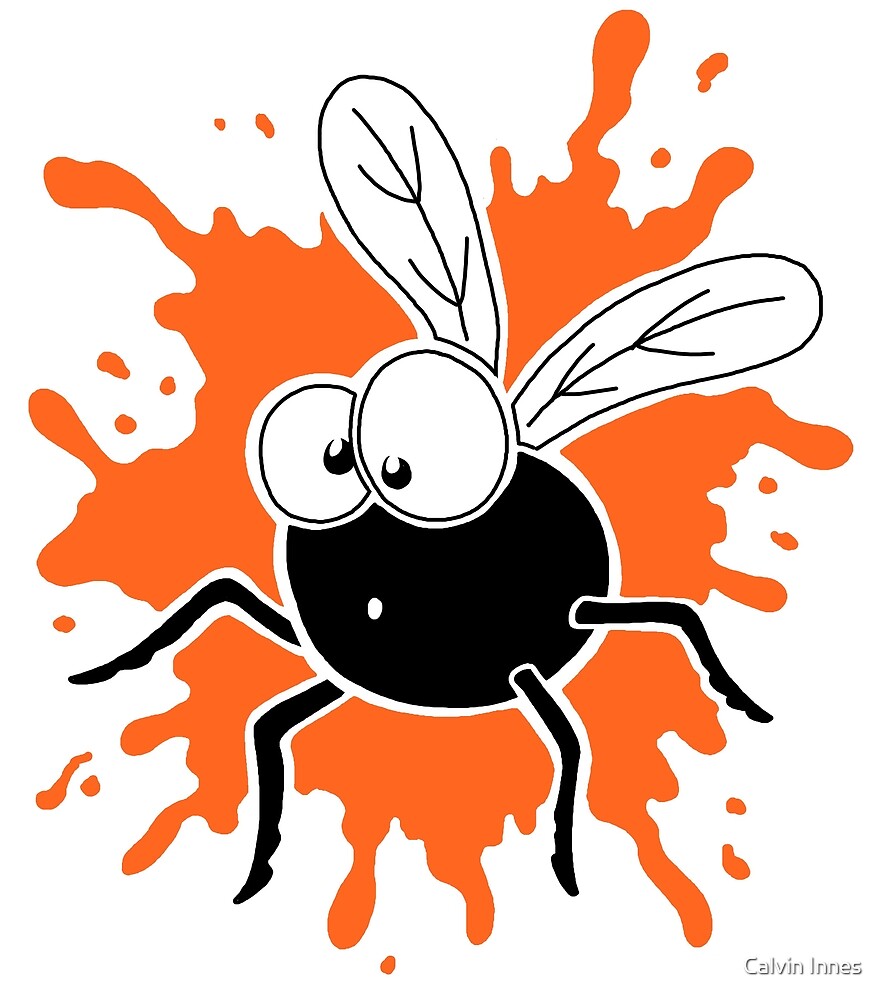 "Fly Splat - Orange" by Calvin Innes | Redbubble