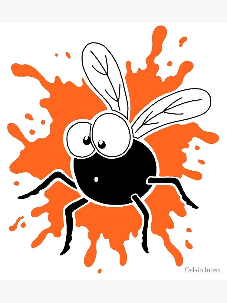 "Fly Splat - Orange" Art Print by calvininnes | Redbubble