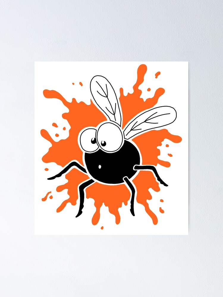 "Fly Splat - Orange" Poster for Sale by calvininnes | Redbubble