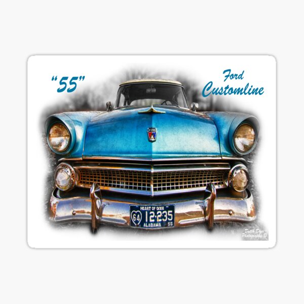 "55 Ford Customline, Grill'n - Creative Clothing" Sticker for Sale by ...