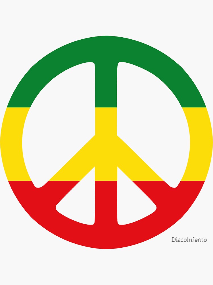 "Peace - Rasta colours" Sticker for Sale by DiscoInferno | Redbubble