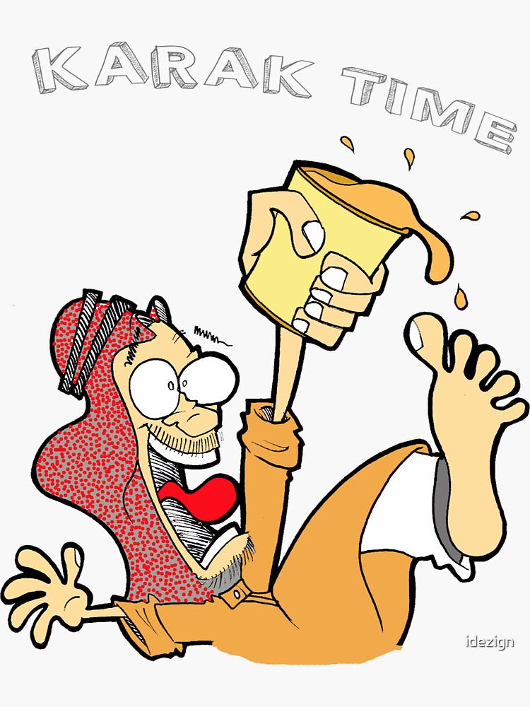 "karak time" Sticker for Sale by idezign | Redbubble