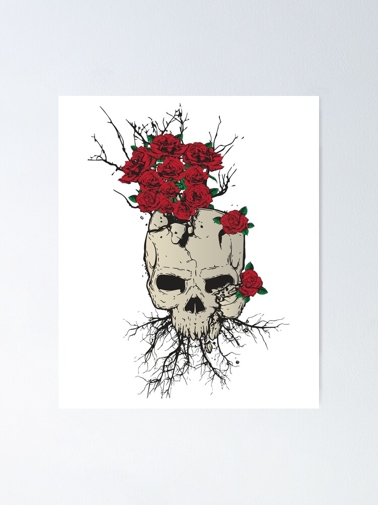 "Skull and roses" Poster for Sale by Semir1411 | Redbubble