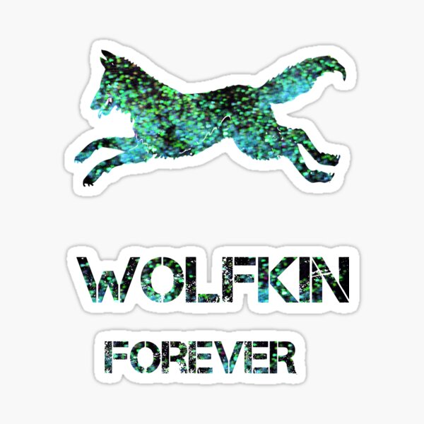 "Sparkly Wolf Kin forever" Sticker by braincakedesign | Redbubble