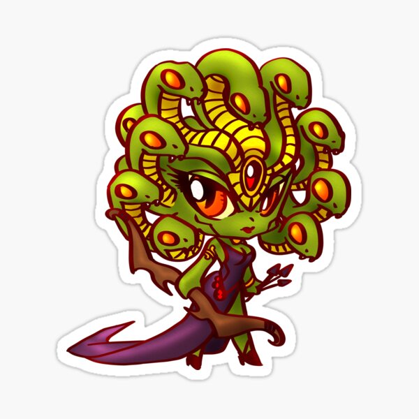 "Chibi Medusa" Sticker for Sale by GildedPixel | Redbubble
