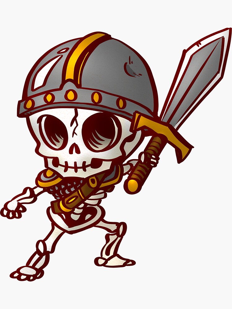 "Chibi Skeleton Knight" Sticker for Sale by GildedPixel | Redbubble