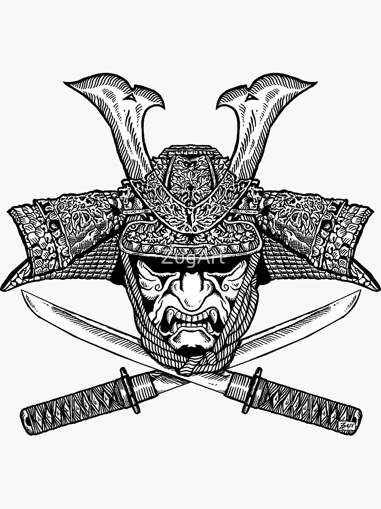 "Samurai Jolly Roger" Sticker for Sale by ZugArt | Redbubble