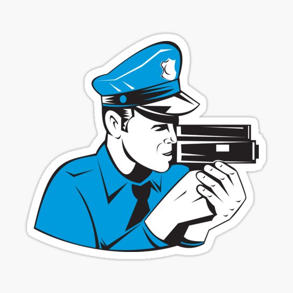"Policeman Police Officer Speed Camera " Sticker for Sale by patrimonio ...