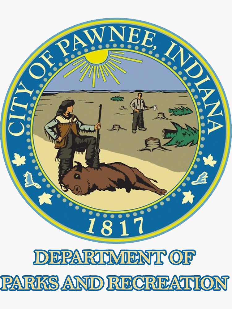 "Pawnee Indiana Parks and Recreation" Sticker by caseyward | Redbubble