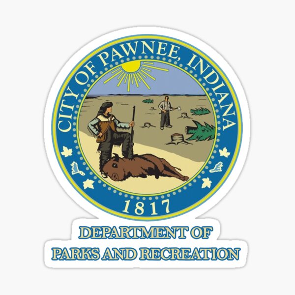 "Pawnee Indiana Parks and Recreation" Sticker for Sale by caseyward ...