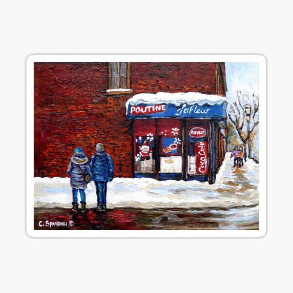 "MONTREAL WINTER STREETS BEST MONTREAL PAINTINGS POUTINE LAFLEUR VERDUN ...