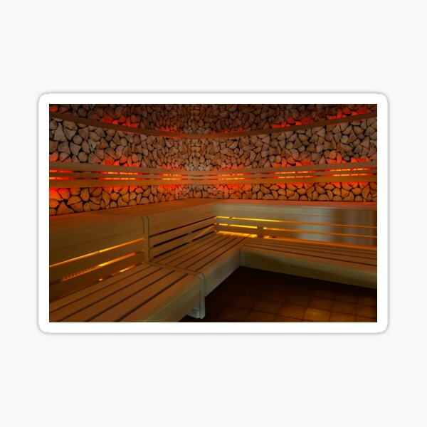 "Finnish wooden sauna interior" Sticker for Sale by BrunoBeach | Redbubble