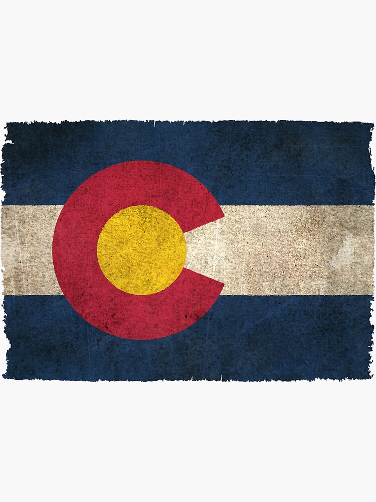 "Old and Worn Distressed Vintage Flag of Colorado" Sticker for Sale by ...