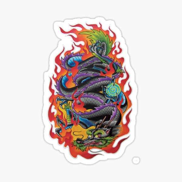 "Fire Dragon" Sticker for Sale by MikeFrench | Redbubble