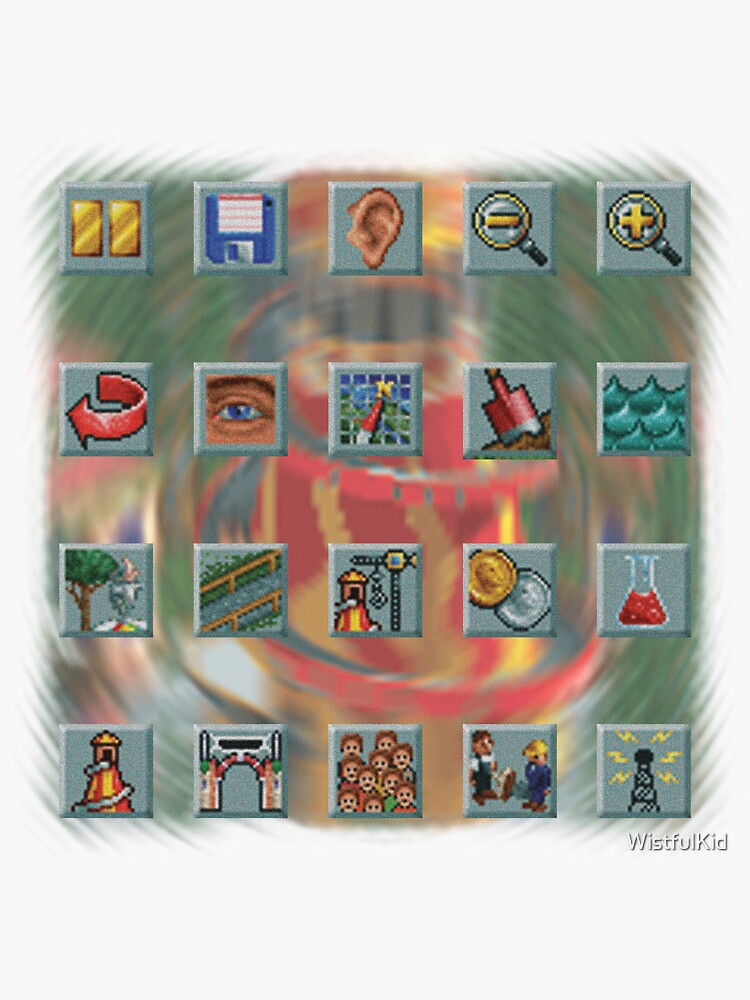 "Roller Coaster Tycoon Icons" Sticker for Sale by WistfulKid | Redbubble