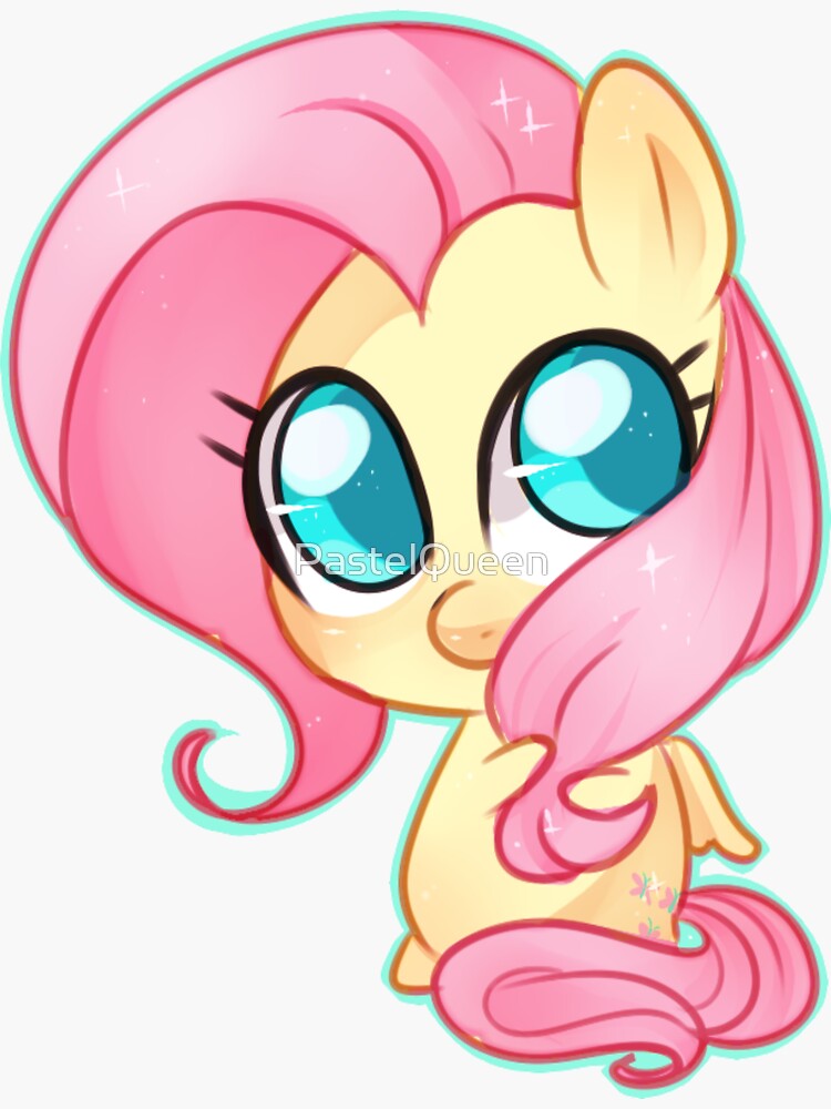 "Fluttershy sticker" Sticker for Sale by PastelQueen | Redbubble